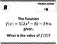 Function Notation Linear Quadratic Advanced Around The Room Activity