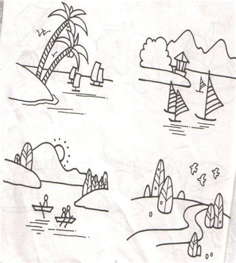 风景简笔画动植物建筑 简笔画图片大全 普车都