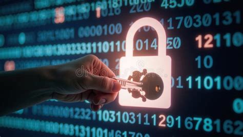 Digital Key Unlocks Padlock On A Virtual Screen Symbolizing Cybersecurity And Data Protection