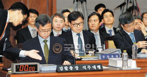 국감 받는 검찰총장 직무대행 국민일보