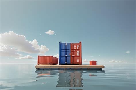 Premium Photo Minimal Scene Of Floating Container
