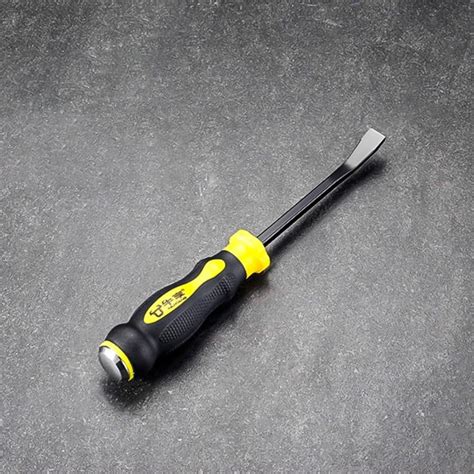 8 Inch Heavy Duty Pry Bar With Thicker Hammer Strike Cap And Angled Tip