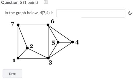 Solved Question 5 1 Point In The Graph Below D74 Is A