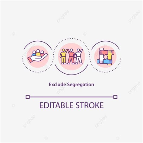 Exclude Segregation Concept Icon Sign Equality Exclude Vector Sign