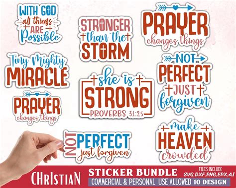 Christian Png Sticker Bundle Bible Verse Svg Jesus Svg God Svg Png Christian Digital