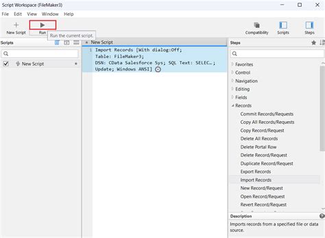 Connect To Sage 200 Data Using The Script Function In Claris Filemaker Pro