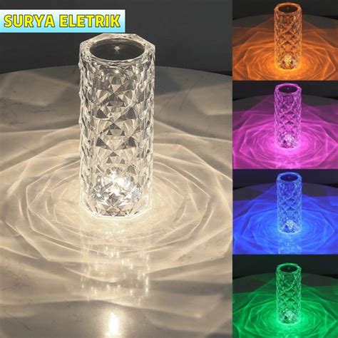 Lampu Meja Crystal Lampu Led Crystal Diamond Tabel Lampu 12 Warna