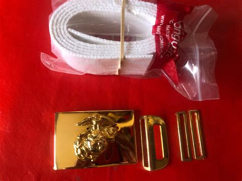 Usmc Marine Corps Dress Blue Uniform White Belt And Buckle Nco E 4 Cpl E