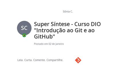 Síntese Introdução ao Git Curso DIO