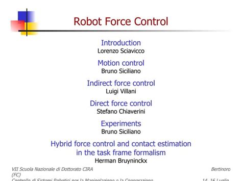 Robot Force Control Ppt Physics Science