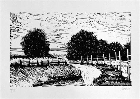 Landscapes Linocut On Behance