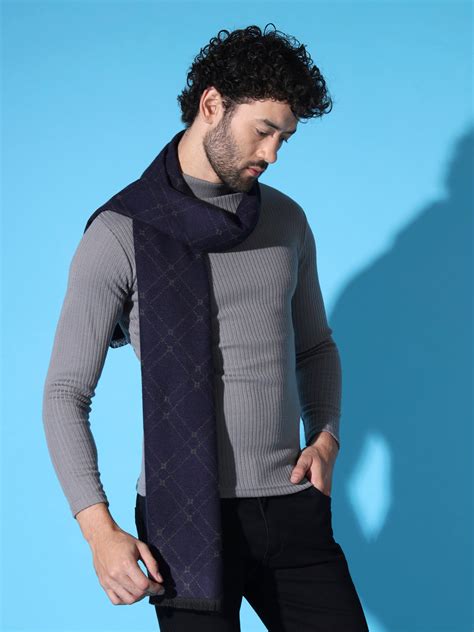 Blue Muffler Wool Mufflers Scarf For Men Winter Woolen Muffler Modarta