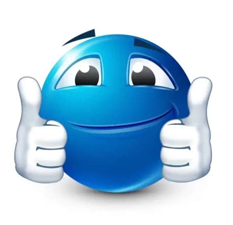A Blue Smiley Face With Two Thumbs Up