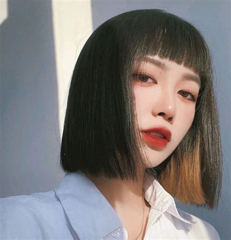 齐刘海波波头短发图片 这么剪头发减龄又百搭齐刘海 美发站