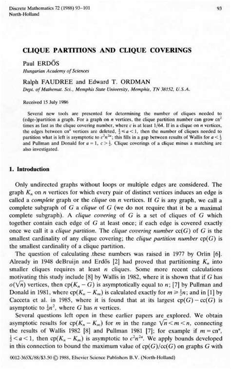 pdf clique partitions and clique coverings