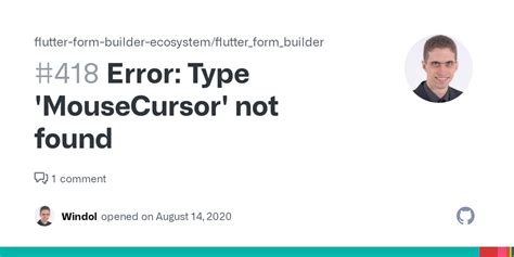 Error Type Mousecursor Not Found · Issue 418 · Flutter Form Builder