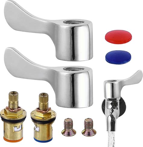 2 Sets Tap Cartridge Replacement Mixer Tap Cartridge With 2 Metal Lever