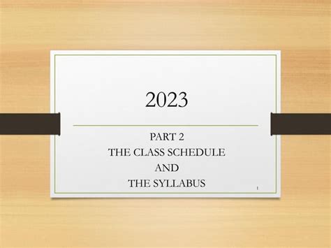 Introductory Class Part 2 Class Schedule 2023pptxpdf