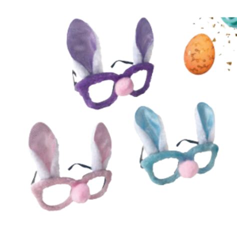 Easter Glasses Plush With Ears Assorted