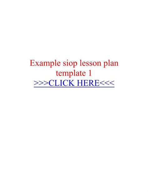 Pdf Example Siop Lesson Plan Template 1 · Pdf Fileexample Siop