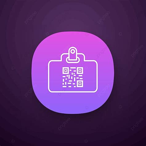 Qr Code Identification Card App Icon Employee Qr Code Mobile Vector