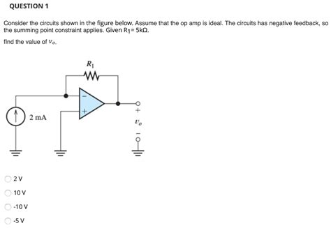 Solved QUESTION 1 Consider The Circuits Shown In The Figure Chegg
