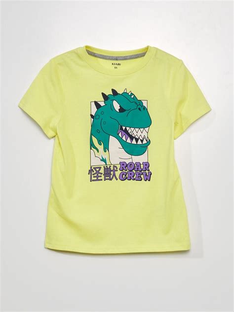 Tee Shirt Imprim Jaune Kiabi