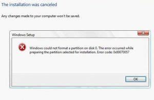 Cara Memperbaiki Error 0x80070057 Windows Could Not Format A Partition