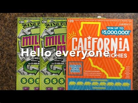 Millionaire Maker And Golden State Riches 🍀🍀🤑ca Lottery Scratcher🍀🤑🤑