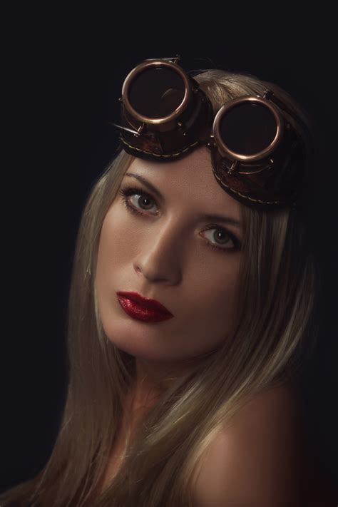 Steampunk Goggles On Head