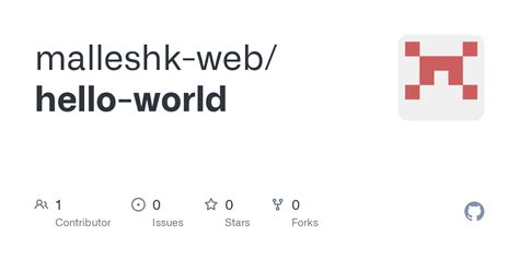 Github Malleshk Webhello World