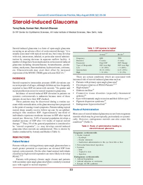 Pdf Steroid Induced Glaucoma