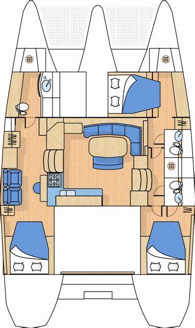 Gemini Catamaran Floor Plan ~ Aluminum Boat Building