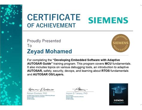 zeyad mohamed on linkedin siemensinternship automotivetechnology