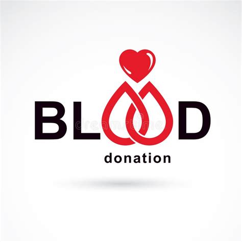 Blood Donation Metaphor Heart Shape And Blood Drops Stock Vector