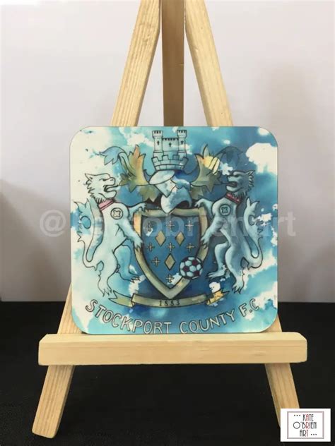 Stockport County Hatters Crest Coaster Kate Obrien Art