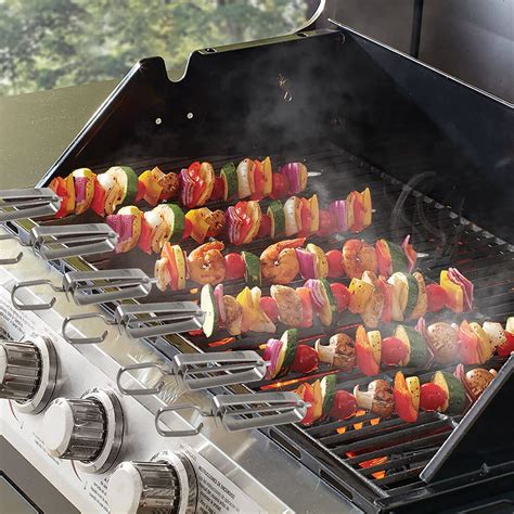 Stainless Steel Kabob Skewers For Grilling 16 Inch Metal Skewers With