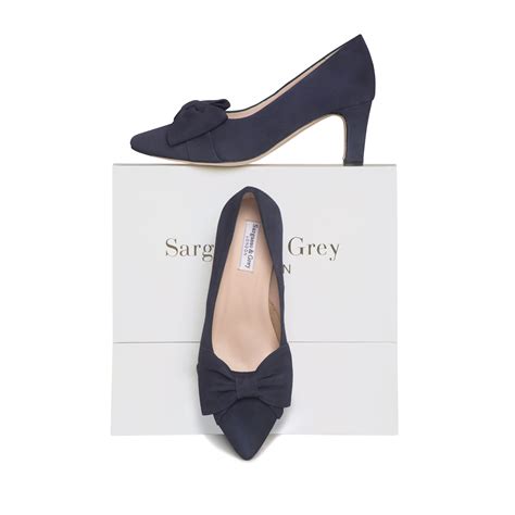 Navy Suede Pumps With Wide Toe Box Sargasso And Grey