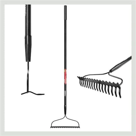 Husky 57 In Fiberglass Handle 16 Tines Bow Rake 77105 941 The Home Depot