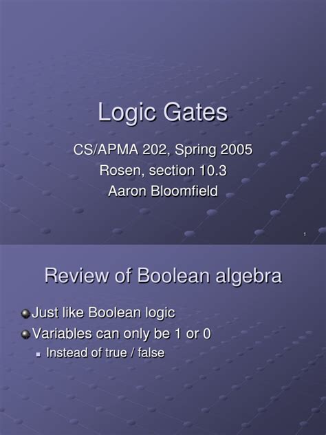 04 Logic Gates Pdf Boolean Algebra Teaching Mathematics