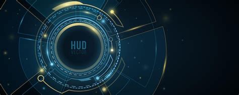 조명 효과가 있는 디지털 Hud Gui Ui 미래 지향적인 공상 과학 사용자 인터페이스 가상 현대 그래픽 기술 배경 디자인입니다 대시보드 표시 벡터 일러스트 레이