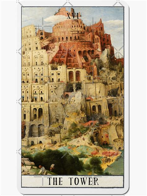 The Tower Xvi Tarot Card Sticker By Pripple Redbubble