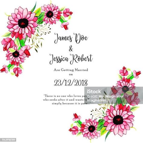Carte Dinvitation De Mariage Floral Aquarelle Vecteurs Libres De Droits