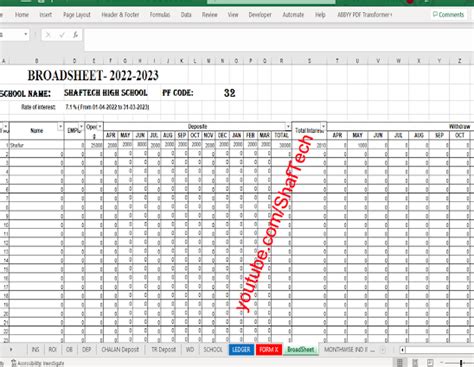 Shaftech Gpf Calcualtion Excel Sheet With Automatic Form X And Broadsheet For West Bengal