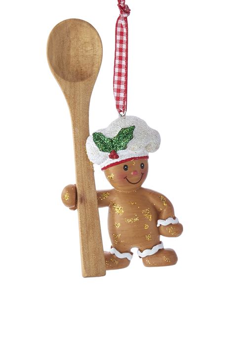ᐅ Елочная игрушка Пряничный мальчик с ложкой 9 см Kurt S Adler коричневый размер цена 52 Byn