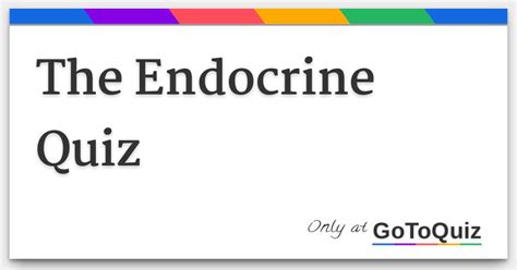 Results The Endocrine Quiz