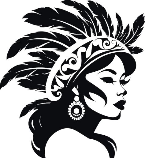 Premium Vector Stylized Samba Dancer Profile With Carnival Headdress Logo
