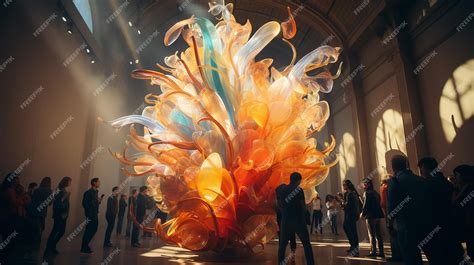 Premium Ai Image Large Abstract Art Installation In The Middle