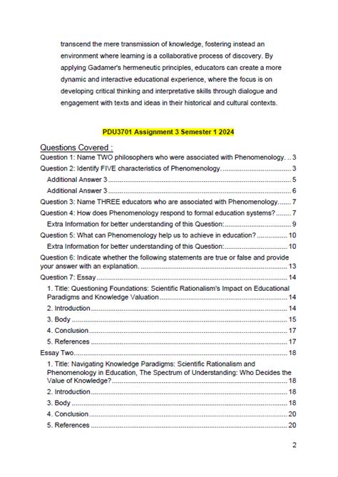 Pdu3701 Philosophy Of Education Assignment 3 Semester 1 2024