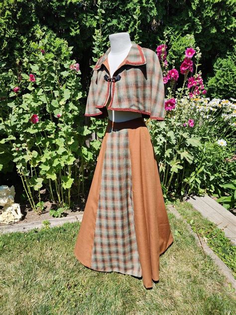 Victorian Skirt And Caplet Handmade Tartan Historical R Gem